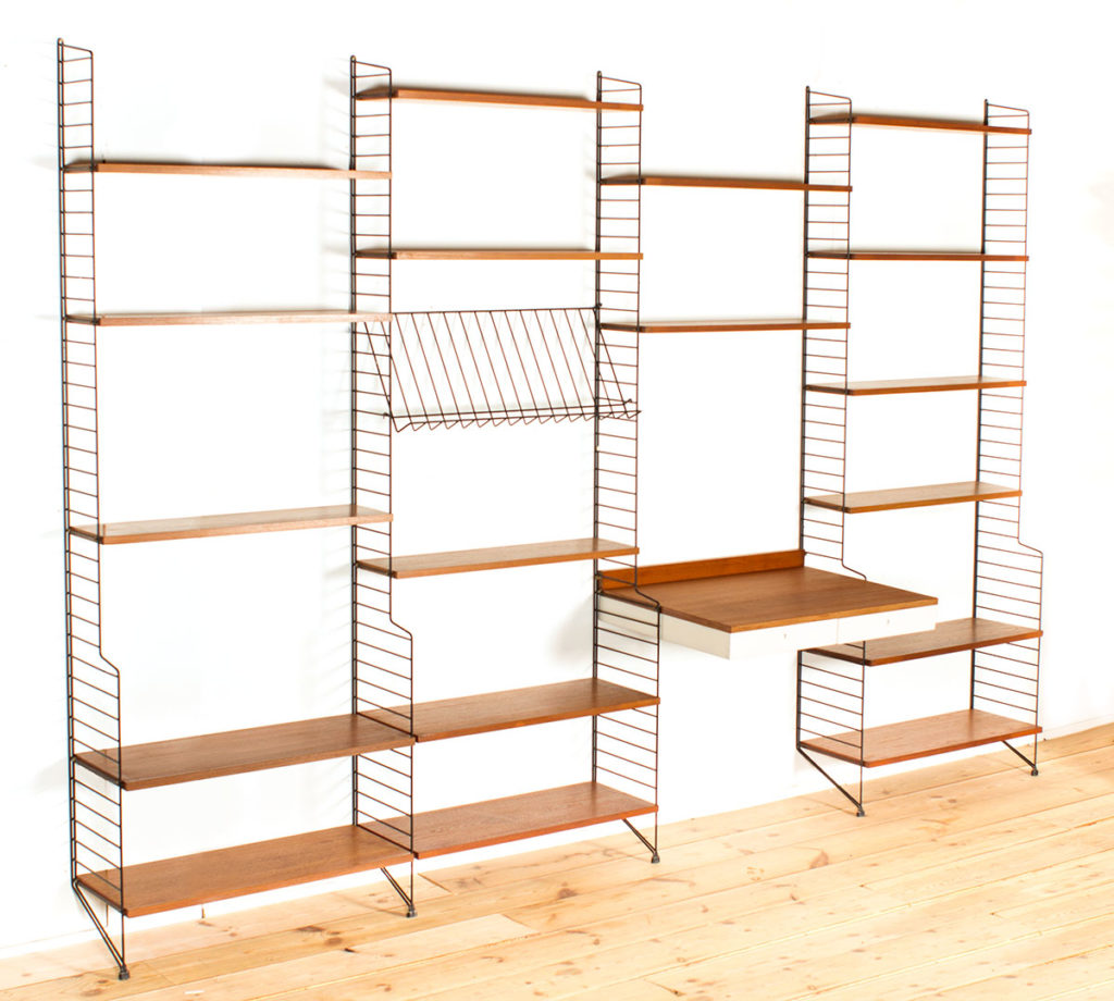 Vintage XL teak String wall system by Nisse & Kajsa Strinning (sold ...